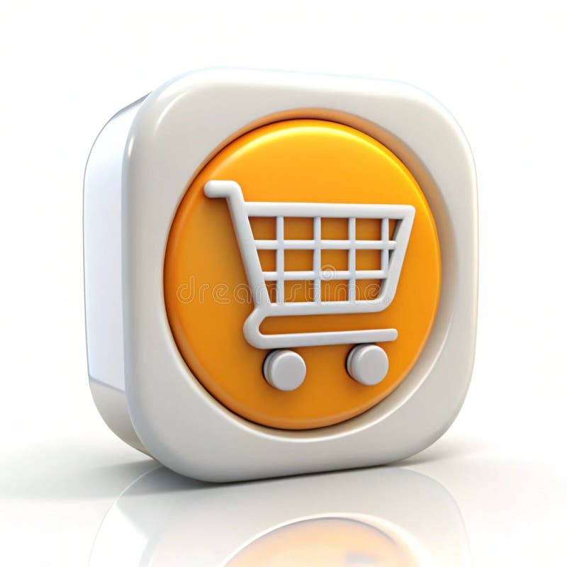 Add To Cart 3D Icon Isolated on White Background Stock Illustration ...