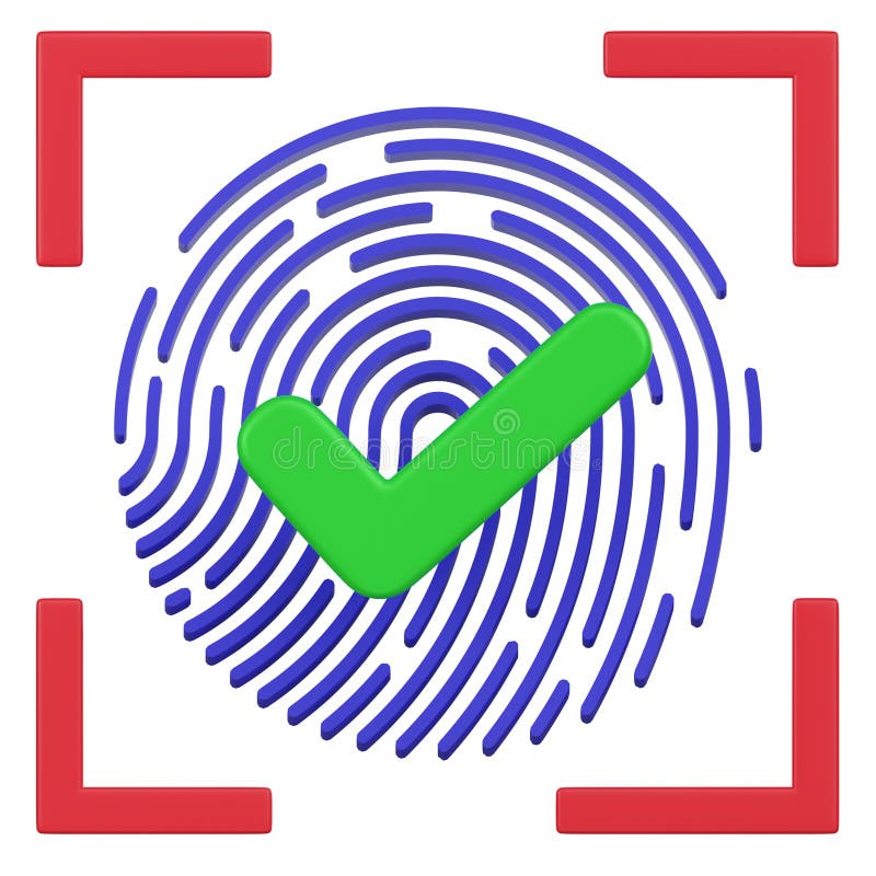 Biometric Authentication Fingerprint Scan 3D Icon Stock Image ...