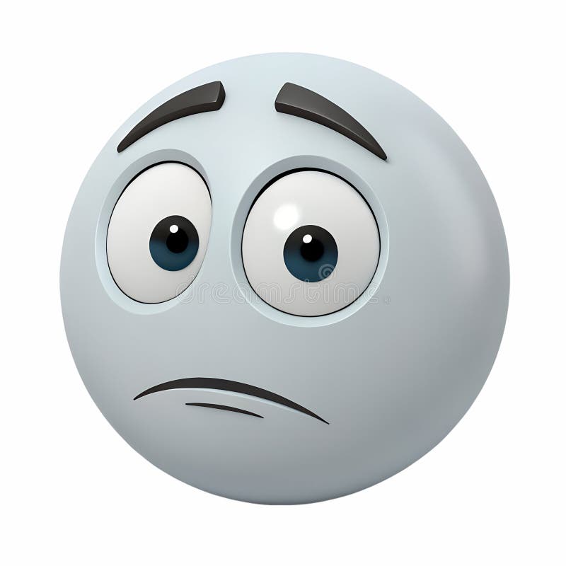3D Icon, Skeptical Emoticon Stock Image - Illustration of expression ...
