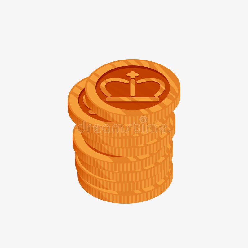 Set of Bronze Coins from Different Points of View. Vector Illustration ...