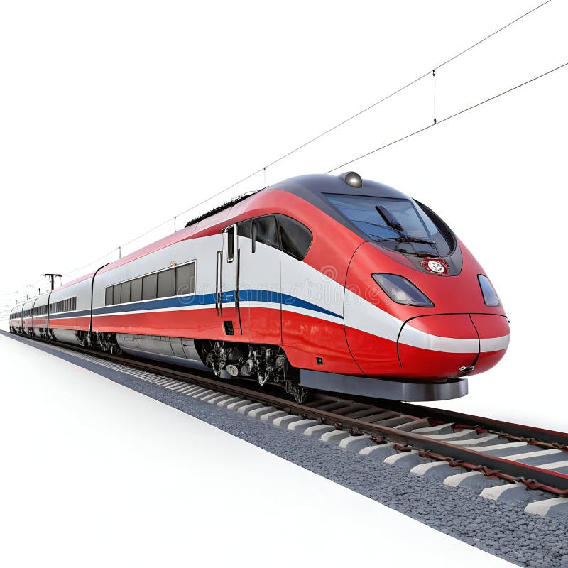 Super Fast Train 3D Icon on White Background â€ Transportation Concept ...