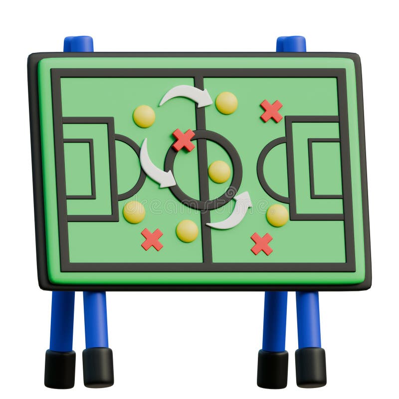 Football Field Tactics Board 3D Icon Stock Photo - Illustration of ...