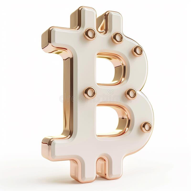 A 3D Icon of a Tech Interface Digital Currency Symbol with a White ...