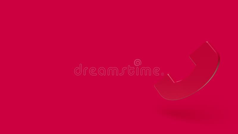 3D Icon of Telephone with Red Background Stock Illustration ...