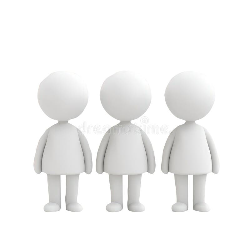 3d Icon Three Cartoon Characters Standing Together, Representing ...