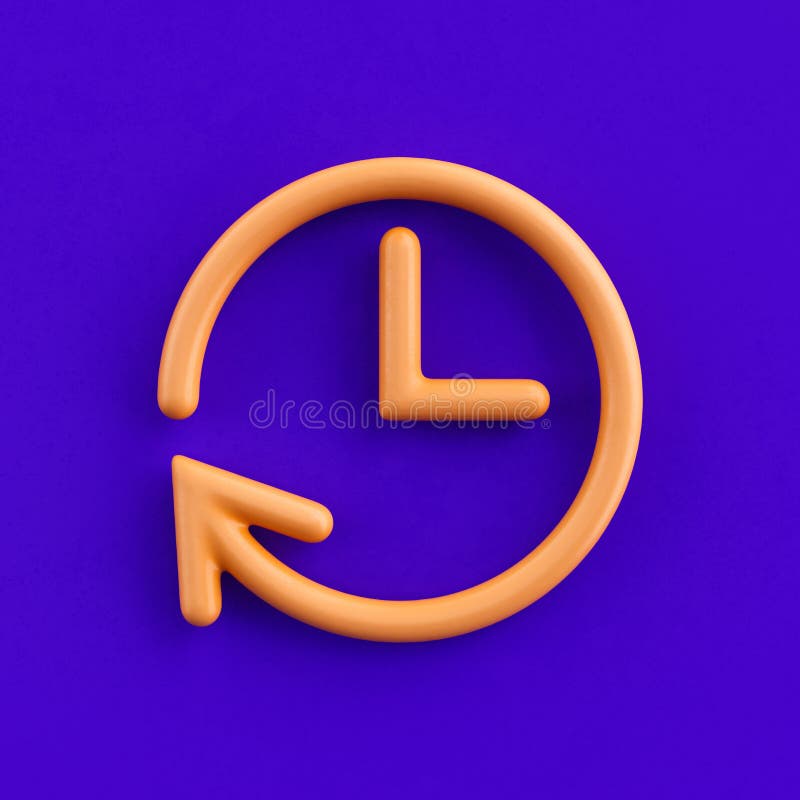3d Icon Time Machine, Outline Yellow Arrow Icon, Direction Symbol, 3d ...