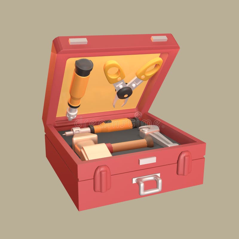 3D Icon Toolbox Rendered Isolated on the Colored Background Stock Image ...