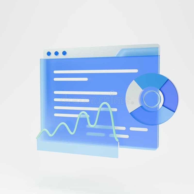 A 3D Icon of a Translucent Business Analytics Graph Displayed within a ...