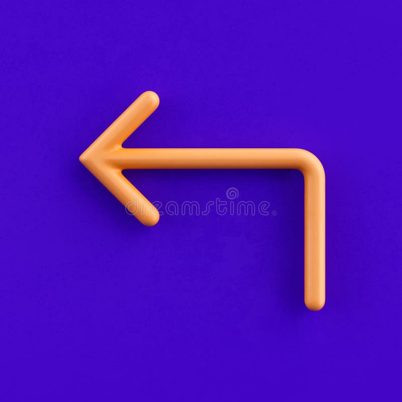 3d Icon Turn, Outline Yellow Arrow Icon, Direction Symbol, 3d Rendering ...
