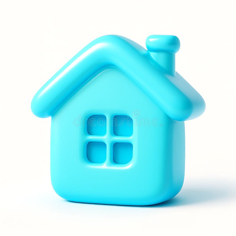 3d Icon of a Turquoise 3d House Icon Isolated on White Background Stock ...