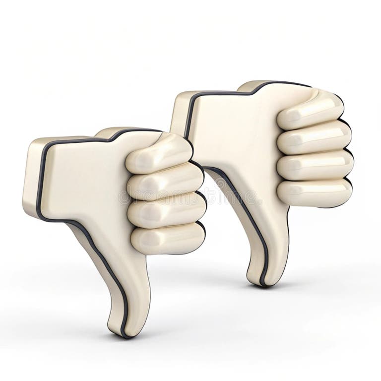 Double Thumbs Down 3D Icon Isolated on White Background Stock ...