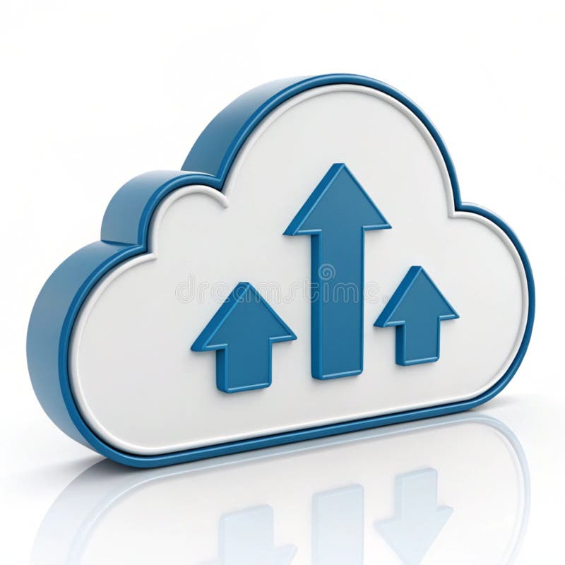 3D Icon of Upload Cloud with Arrows Isolated on White Background Stock ...