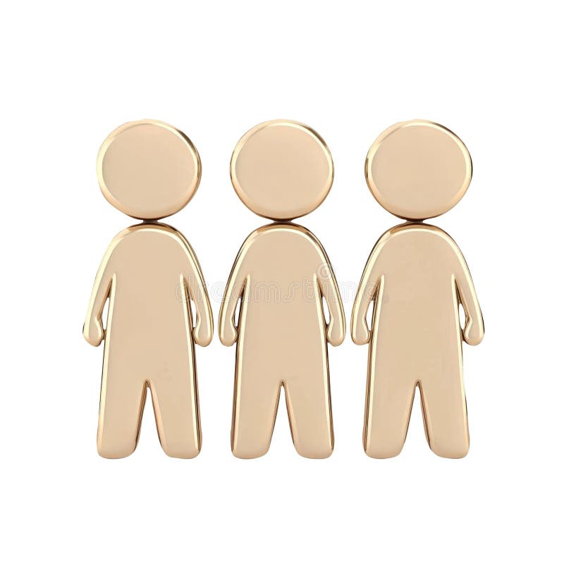 3d Icon User Golden Human Figurines of Social Team of Tree People ...