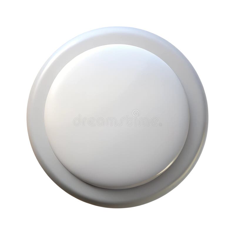 3D Icon of White Empty Button. Cartoon Plastic Style Stock Image ...