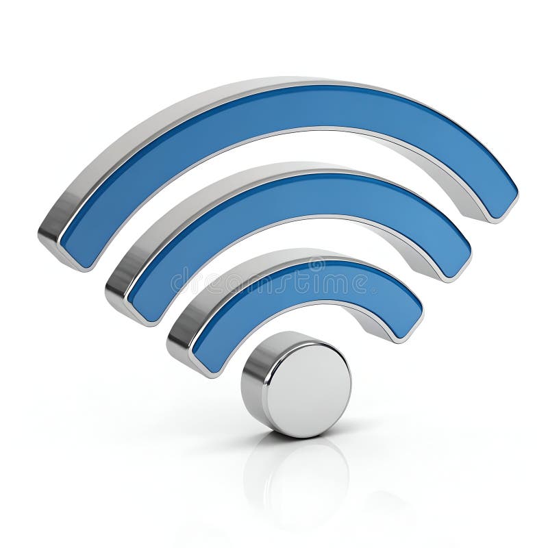 "WiFi Signal 3D Icon and Illustration Isolated on White Background ...