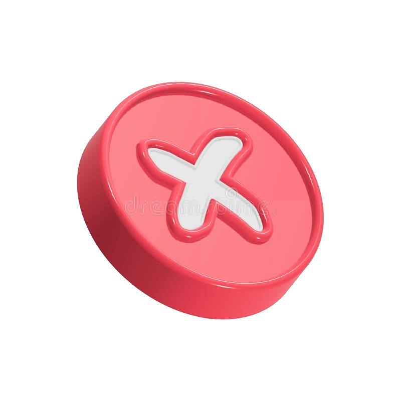 3d Icon Wrong Checkmark Box, Disapprove or Wrong Choice Concept Stock ...