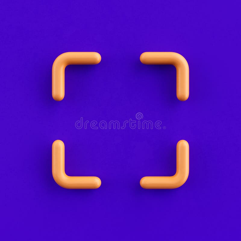 3d Icon Zoom, Outline Yellow Arrow Icon, Direction Symbol, 3d Rendering ...