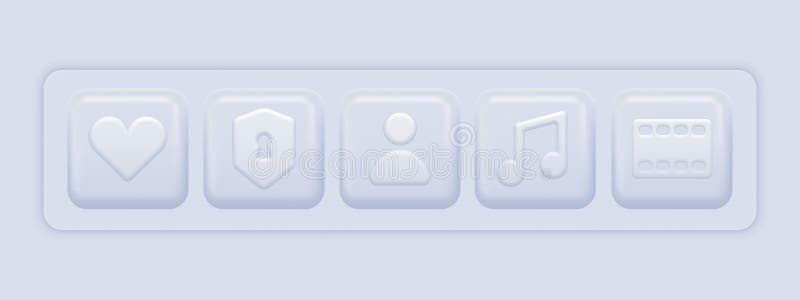 3d Icons Mini White Set. Mobile Phone App Buttons Stock Vector ...