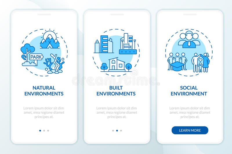 Walkthrough Environmental Psychology Blue Line Icons Concept Stock ...