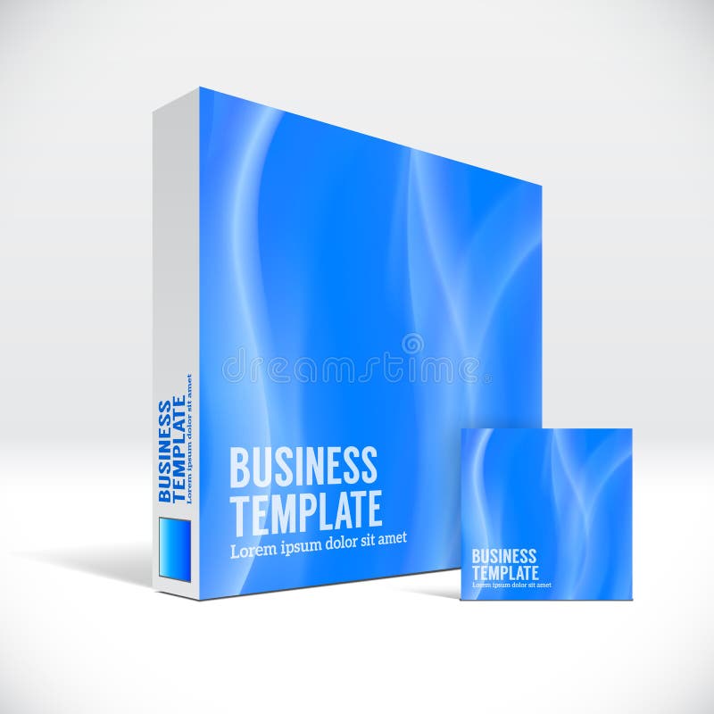 3D Identity Box with Abstract Blue Lines Cover Stock Vector ...