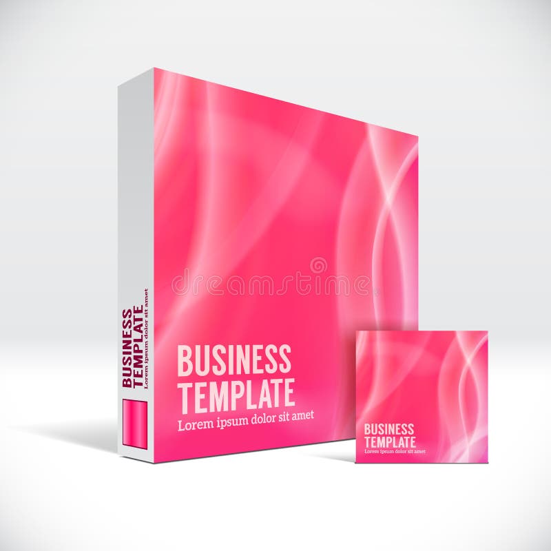 3D Identity Box with Abstract Red Lines Cover Stock Vector ...