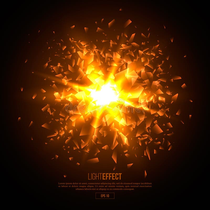 3D Illuminated Abstract Explosion, Glowing Particles. Stock ...