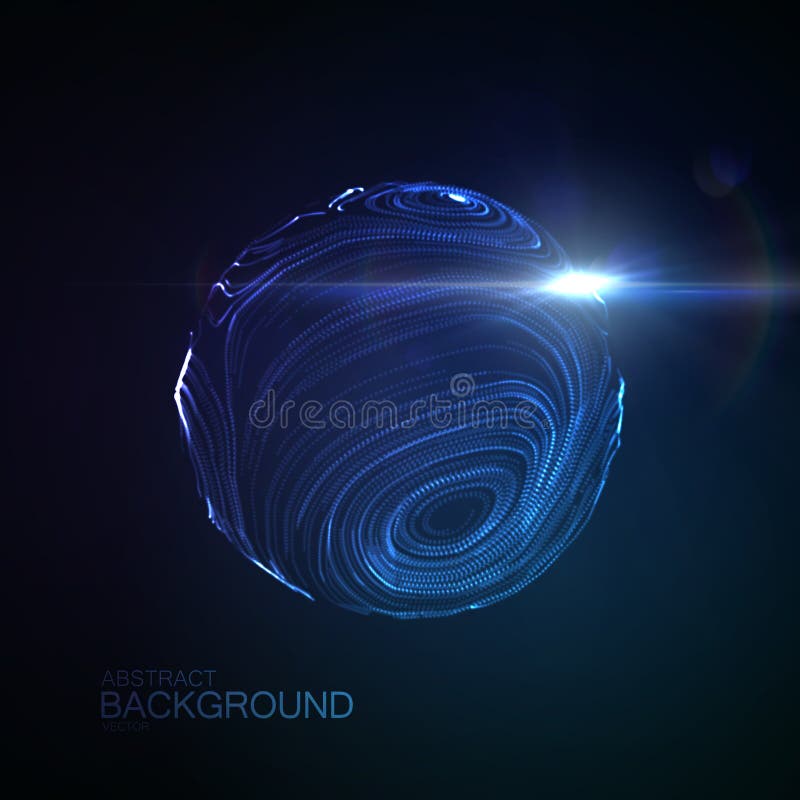 3D Illuminated Distorted Sphere Stock Vector - Illustration of lens ...