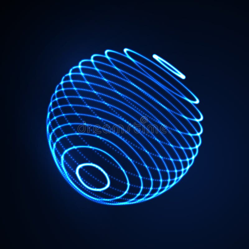 3D Illuminated Sphere of Glowing Particles Stock Vector - Illustration ...