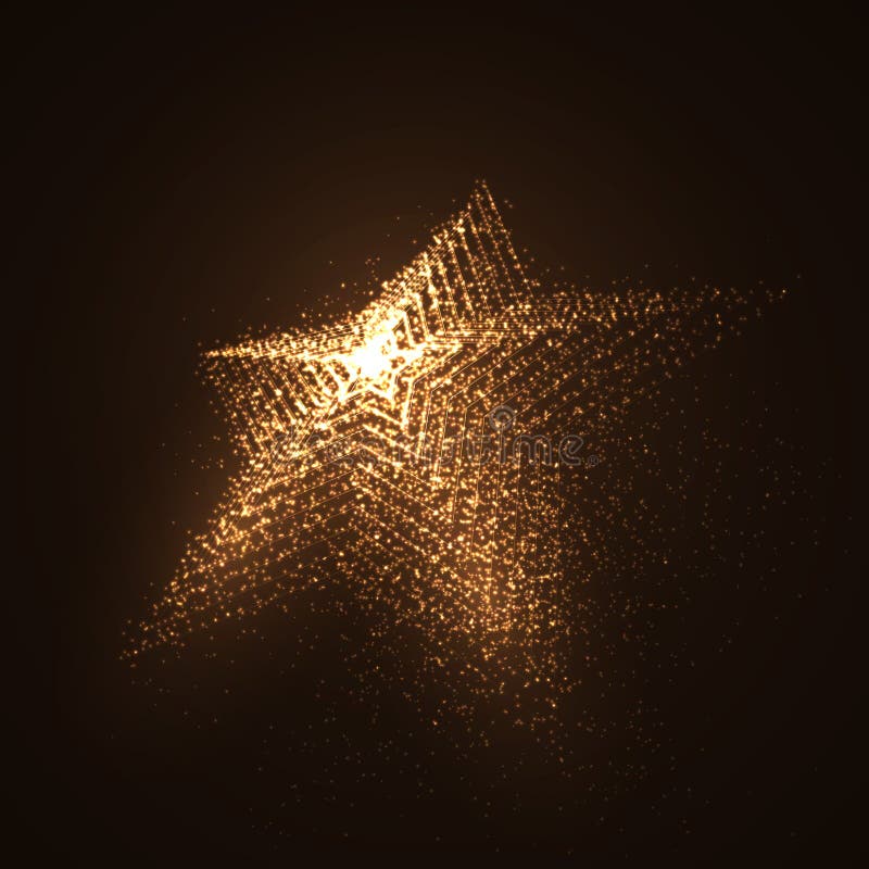 3D Illuminated Star Shape of Glowing Particles Stock Vector ...