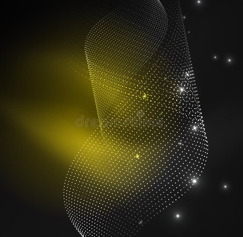 3D Illuminated Wave of Glowing Particles Stock Vector - Illustration of ...