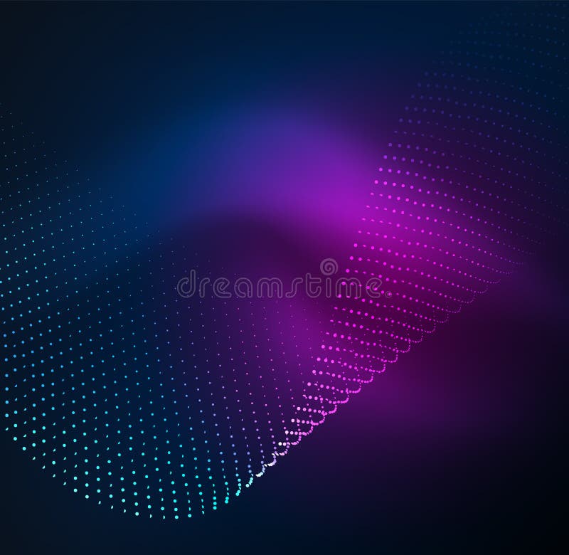 3D Illuminated Wave of Glowing Particles Stock Vector - Illustration of ...
