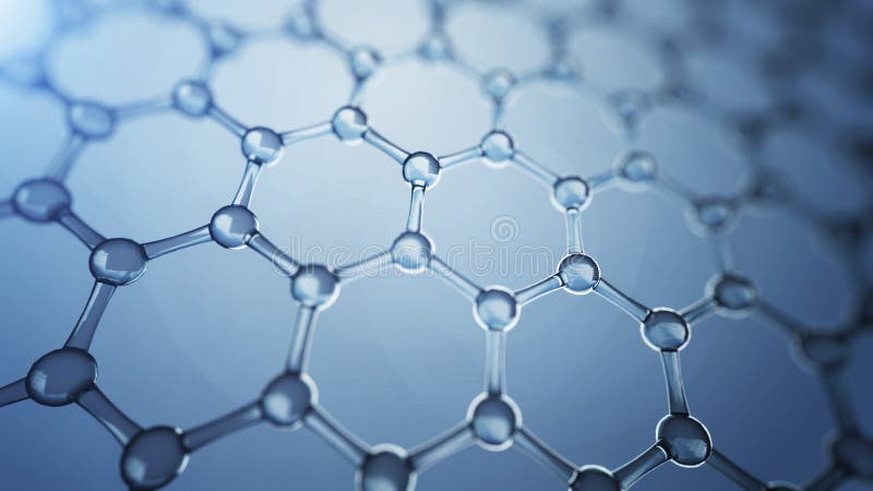 3d Illusrtation of Graphene Molecules. Nanotechnology Background ...