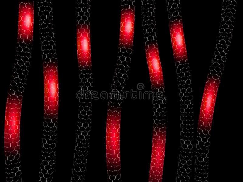 3d Illustaration of Abstract Red Nano Tube Structure Stock Illustration ...