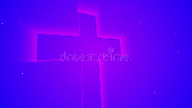 3D Illustraion of Neon Glow Cross Over Blue Stock Illustration ...