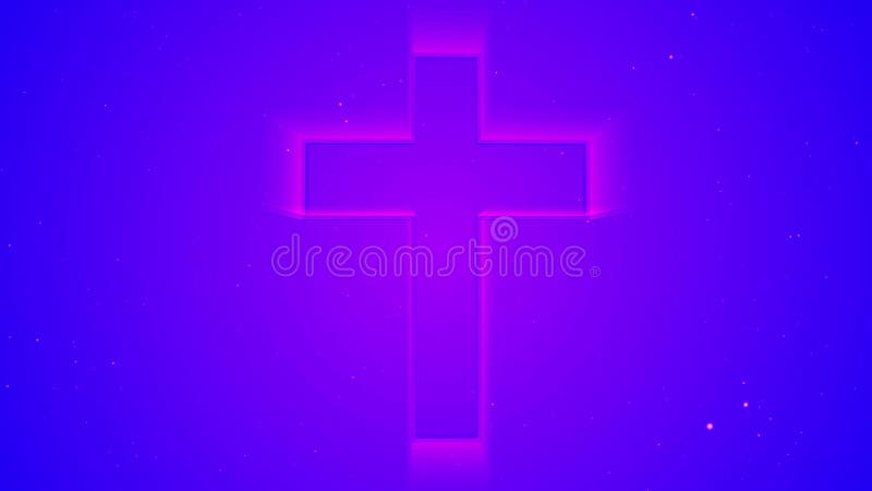 3D Illustraion of Neon Glow Cross Over Blue Stock Illustration ...