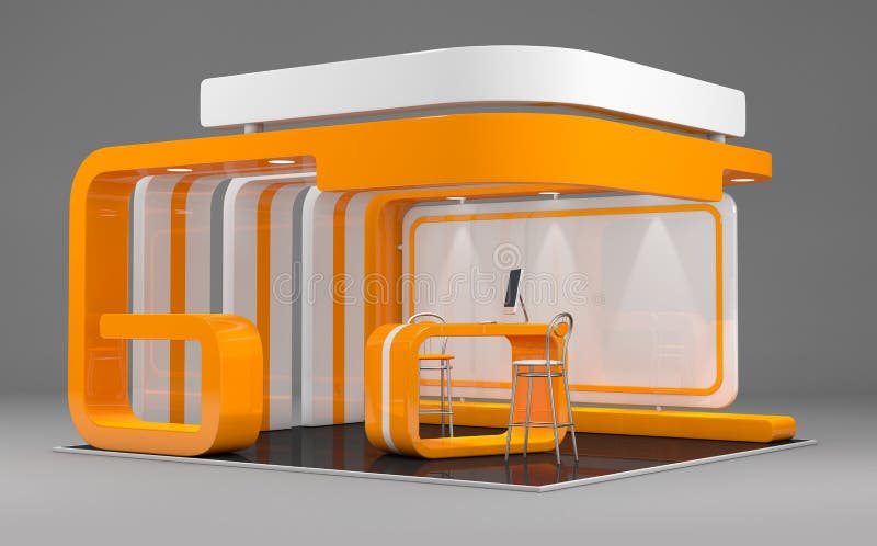 3d Illustrated Unique Creative Exhibition Stand Display Design with ...