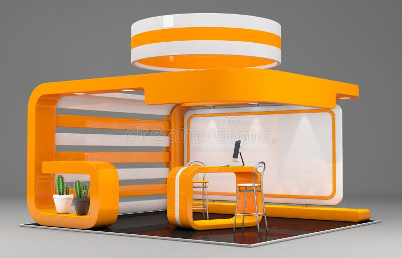 3d Illustrated Unique Creative Exhibition Stand Display Design with ...