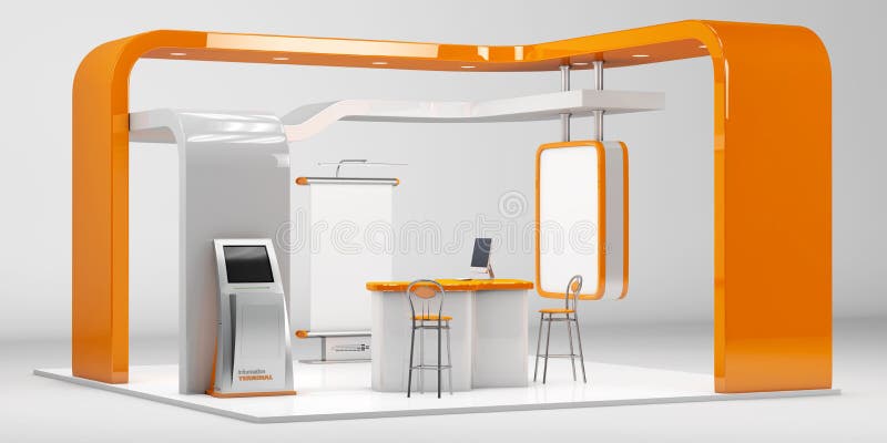 3d Illustrated Unique Creative Exhibition Stand Display Design with ...
