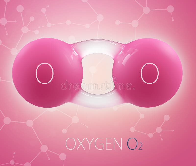 Zuurstof, O2, De Model En Chemische Formule Van De Dioxygenmolecule ...