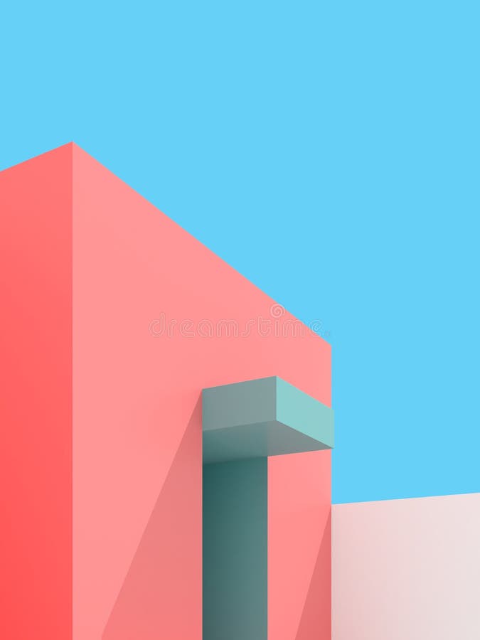3D Illustration of Abstract Architecture Background Minimal ...