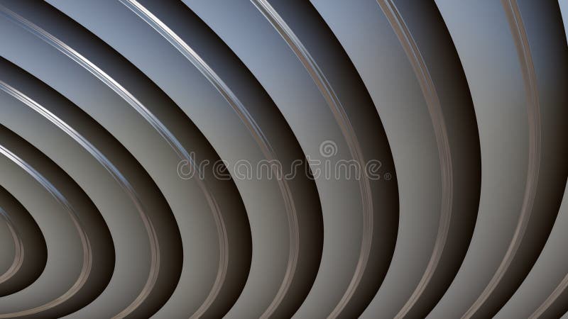 3D Illustration Abstract Backdrop with Curved Gradient Lines Stock ...