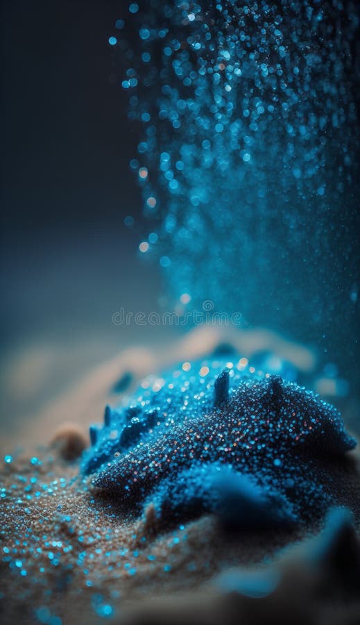 3D Illustration. Abstract Background with Blue Particles Stock ...