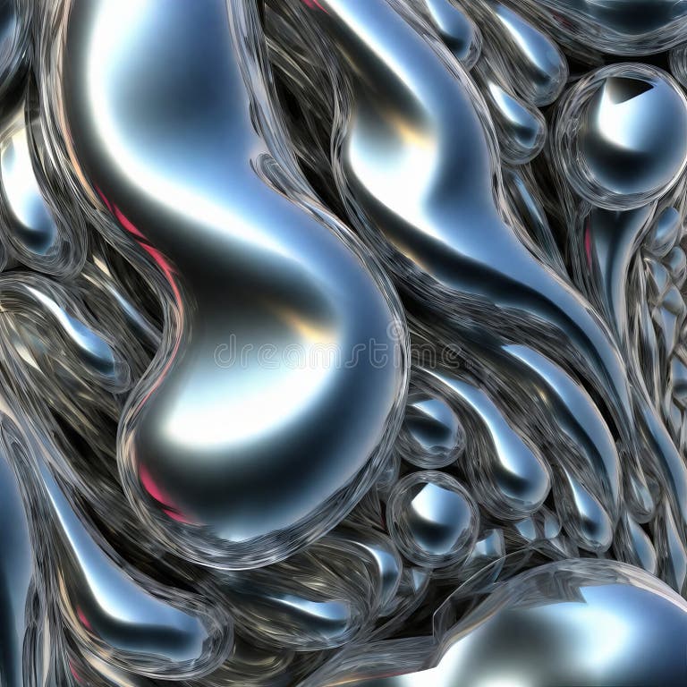 3d Illustration of Abstract Background with Glossy Fractal Surface 3d ...