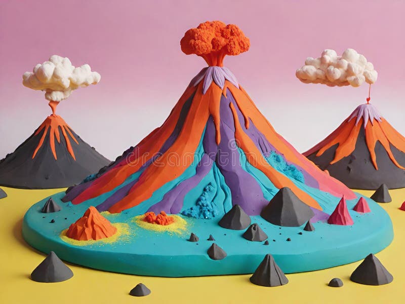 3d Illustration of an Abstract Background with a Mountain Landscape ...