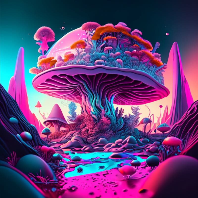 3d Illustration of an Abstract Background with a Psychedelic Image of ...
