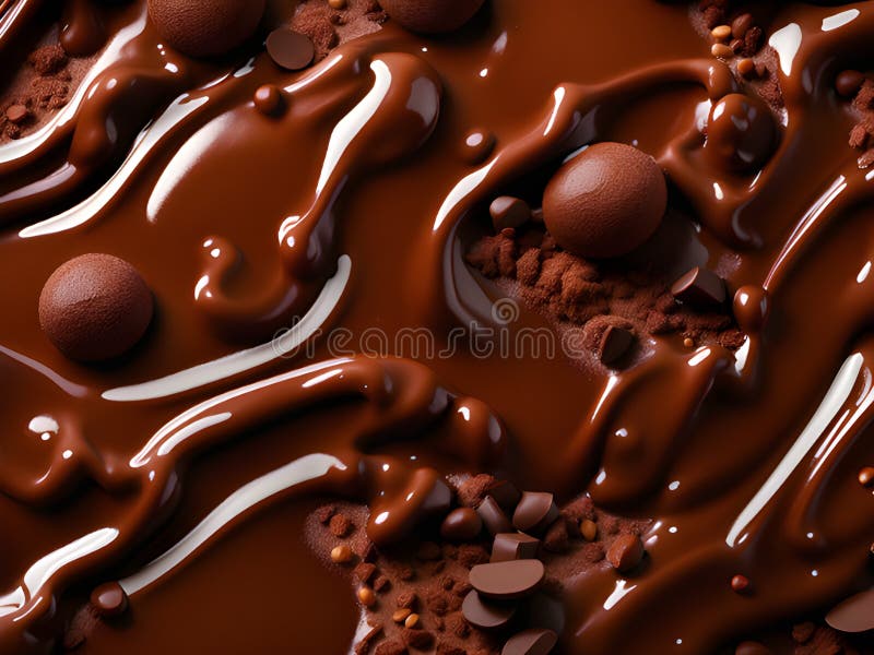 3d Illustration - Abstract Chocolate Background with Glossy Chocolate ...
