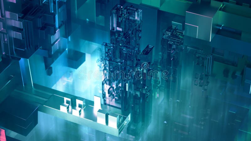 3D Illustration Abstract City Stock Illustration - Illustration of ...