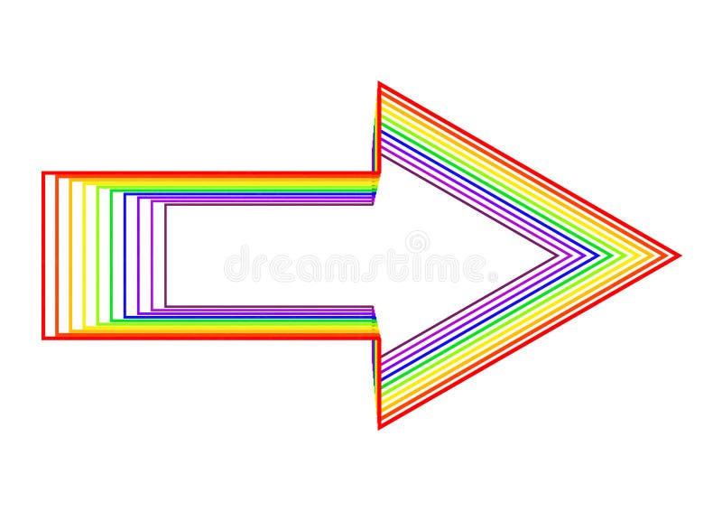 3d Illustration of Abstract Color Gradient Arrow Symbol Stock ...