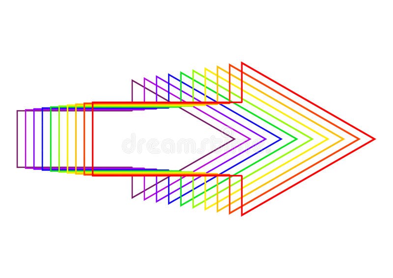3d Illustration of Abstract Color Gradient Arrow Symbol Stock ...