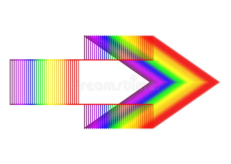 3d Illustration of Abstract Color Gradient Arrow Symbol Stock ...